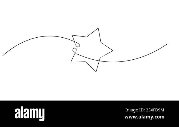 animated continuous single line drawing of simple star shape, line art ...