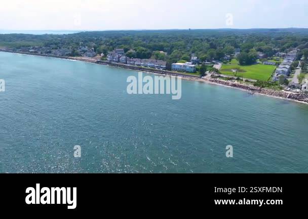 Preston Beach aerial view in summer between town of Marblehead and ...