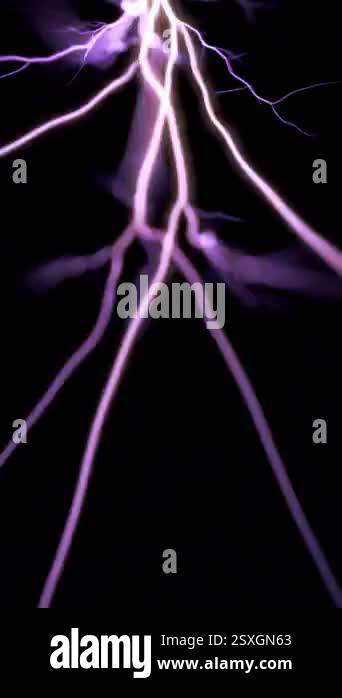 Electric discharges bursting with powerful energy, crackling and ...