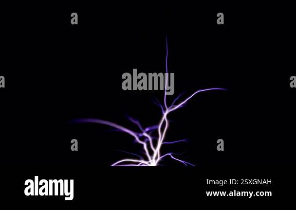 Vibrant pulse of electric voltage flashing against a dark, black ...