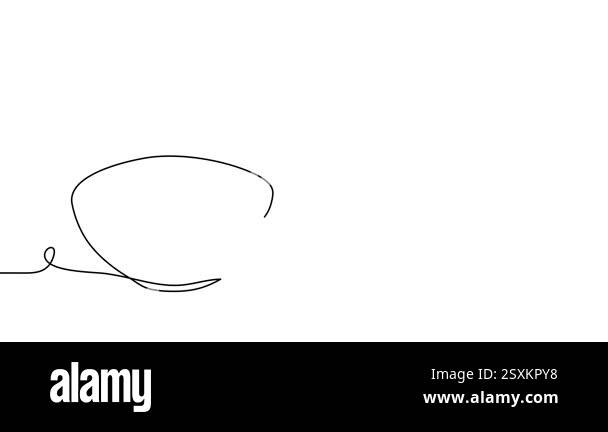Ramen soup, noodles, udon single line animated illustration. One ...
