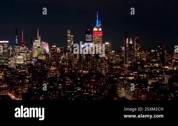 Night Skyline Of New York Skyline At Manhattan In New York United ...