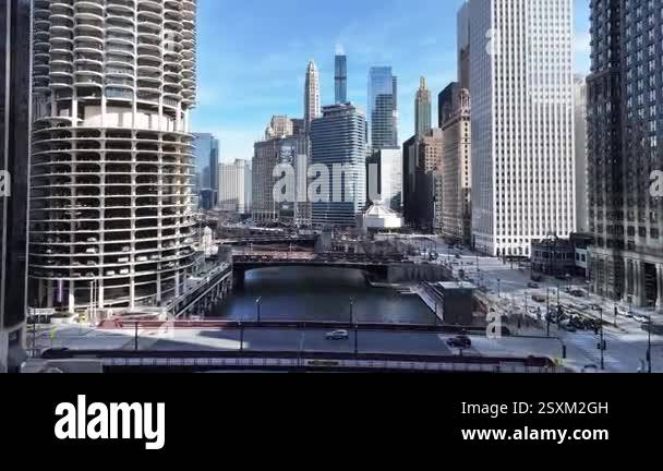 Chicago Skyline At Chicago In Illinois United States. Highrise ...