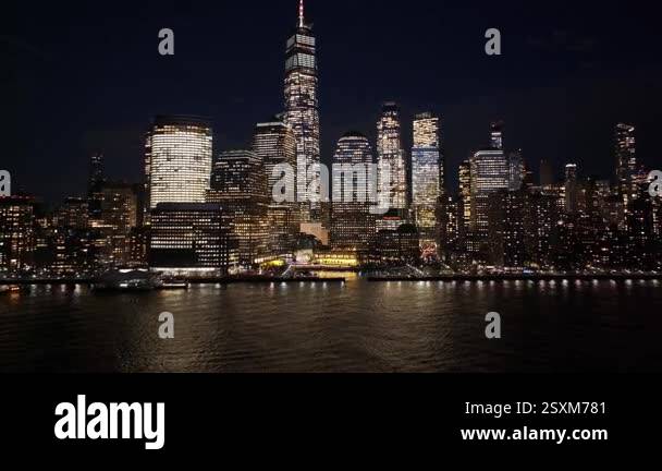 Night Skyline Of New York Skyline At Manhattan In New York United ...
