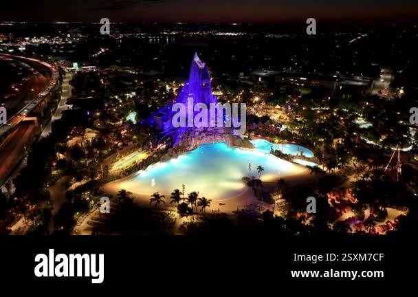 Volcano Bay At Orlando In Florida United States. Colorful Amusement ...