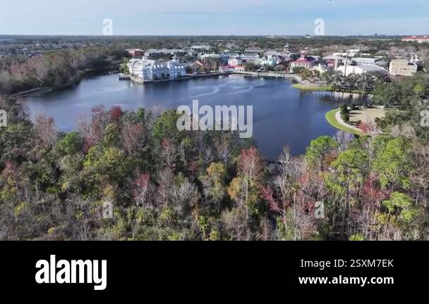Celebration Skyline At Celebration In Florida United States. Lakeside ...