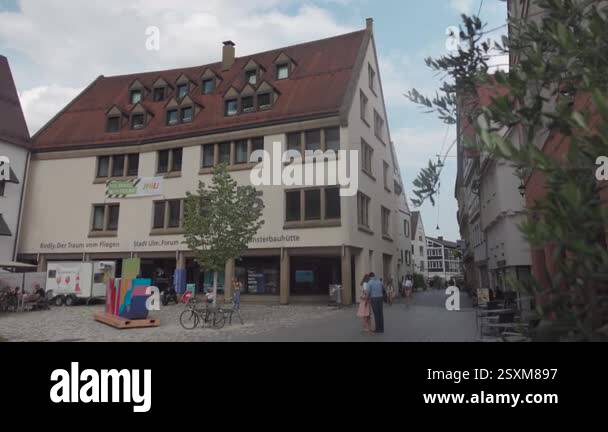 July 21, 2024. Ulm, Germany. Selfie-Point Ulm. Bunter Ulm-Schriftzug ...
