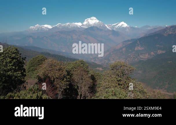 GHOREPANI, NEPAL - JANUARY 10, 2025: Serene views of the Himalayas from ...