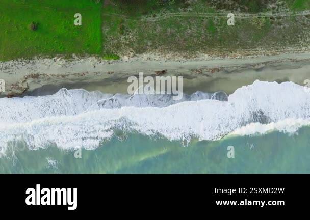 Rough Sea With Beach Nature Background Overhead Vertical Relaxing Stock ...