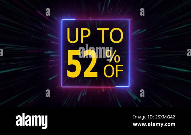 Up to 52 Percent off sale discount, animated 52 percent discount offer ...