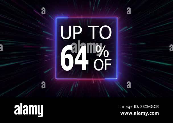 Up to 64 Percent off sale discount, animated 64 percent discount offer ...