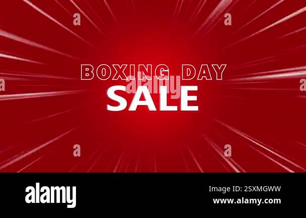 Boxing Day sale event promotion animation on zoom line background ...