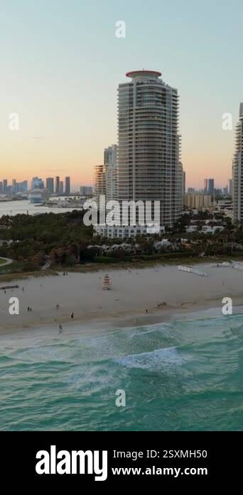 Explore a breathtaking aerial view of Miami Beach, featuring iconic ...