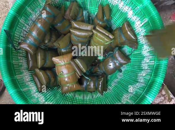 Buras or Burasa, Bugis Makassar traditional food made from coconut milk ...