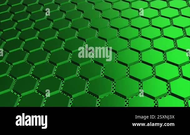 Animated Hi-tech 3d hexagon shapes with glowing mesh futuristic technology background Stock ...