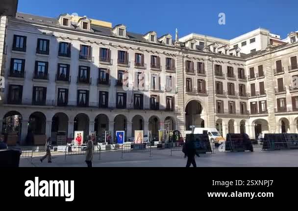 City view of buildings in Santander, Spain. Street view and historic ...