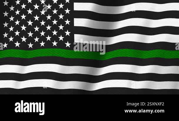 Thin Green Line US flag with stars and stripes background for your ...