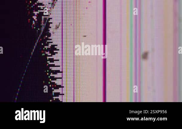 Screen fractured. Monitor defect. Changing flickering cyber glitch ...