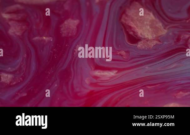 Paint ink. Water emulsion. Red blue color flow light particles blending ...