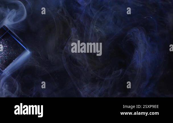 Mystical smoke. Galaxy paint. Shimmering swirling gray blue haze stream ...