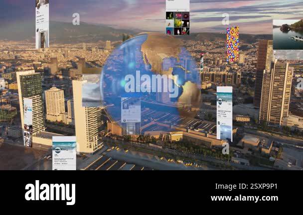 Smart city and communication network concept. Digital transformation ...