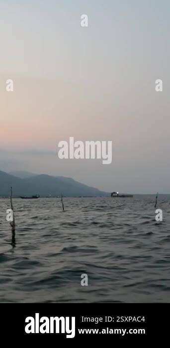 Beautiful view of sunset or sunrise. Summer beach landscape, vacation ...