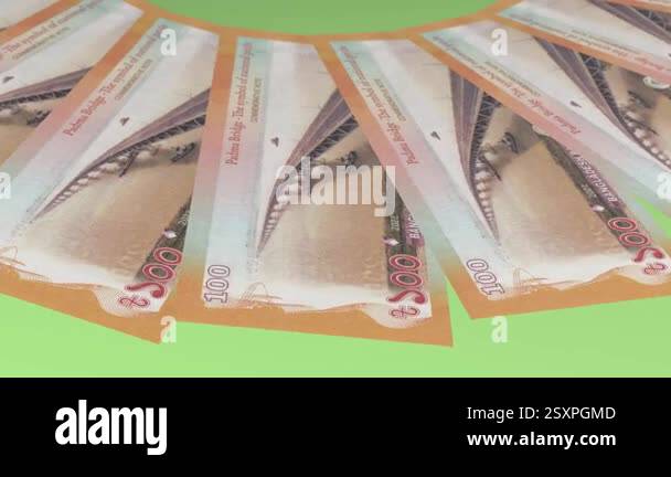 Shapely Looping Design 100 Taka Curency of Bangladesh Stock Video ...