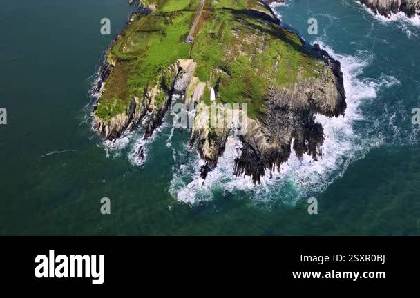 Baltimore Beacon and coastal cliffs Baltimore Coast Cork Ireland ...