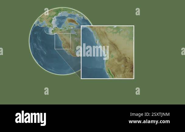 Blakely Island. Presentation of the location on a colored elevation map ...