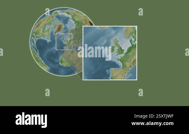 Bere Island. Presentation of the location on a colored elevation map ...