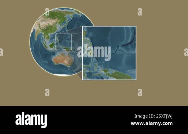 Babeldaob Island. Presentation of the location on a satellite map using ...