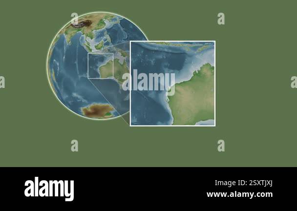 Barrow Island. Presentation of the location on a colored elevation map ...