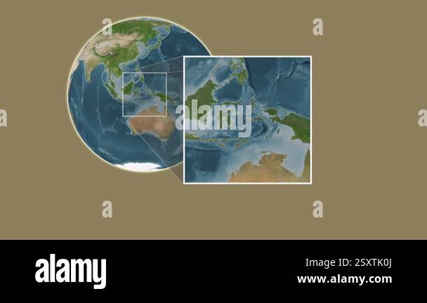 Pulau Buru Island. Presentation of the location on a satellite map ...