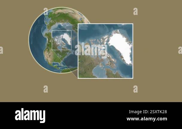 Bylot Island. Presentation of the location on a satellite map using a ...