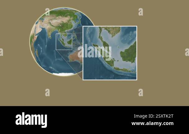 Pulau Bulan Island. Presentation of the location on a satellite map ...