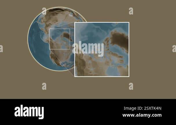 Bathurst Island. Presentation of the location on a sepia colored ...