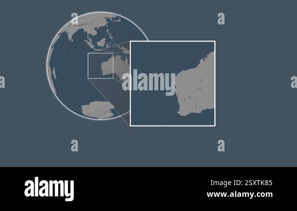 Bernier Island. Presentation of the location on a steel colored ...