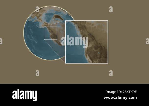 Blakely Island. Presentation of the location on a sepia colored ...
