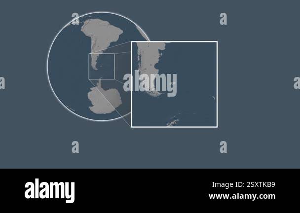 Lively Island. Presentation of the location on a steel colored ...