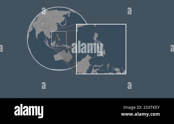 Bohol Island. Presentation of the location on a steel colored elevation ...