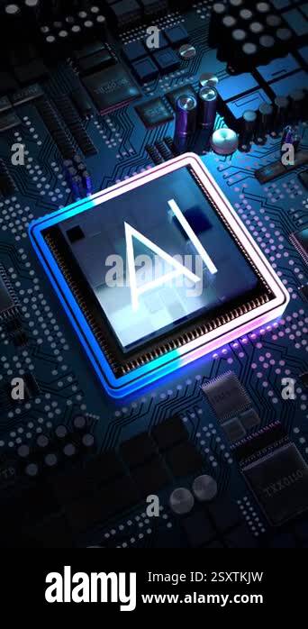 Artificial intelligence - AI word on computer processor - 3D 4k ...