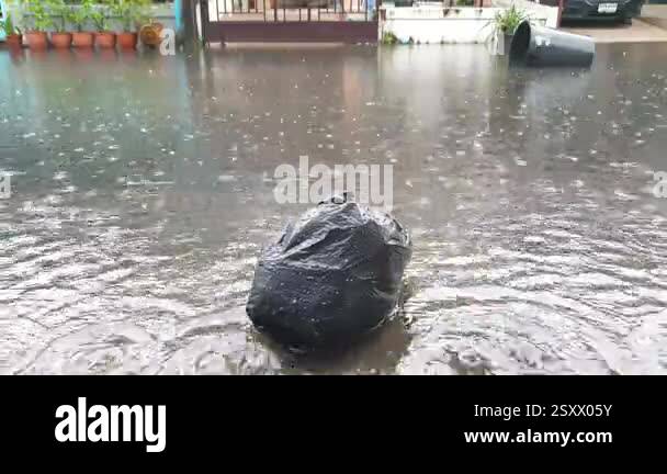 Water flood in Bangkok city problem with the manhole overflow in ...