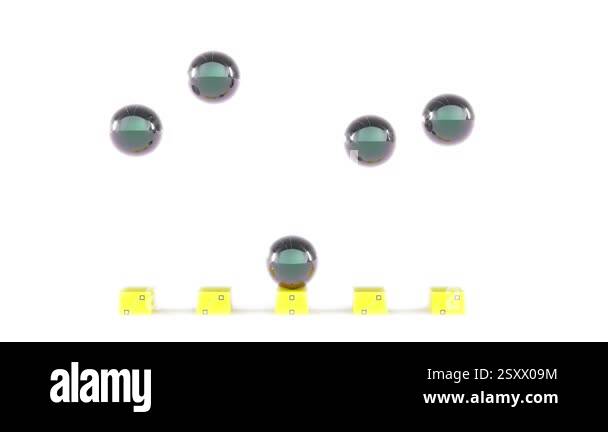 Spheres balls fall on different grasp move able to loop seamless 4k ...