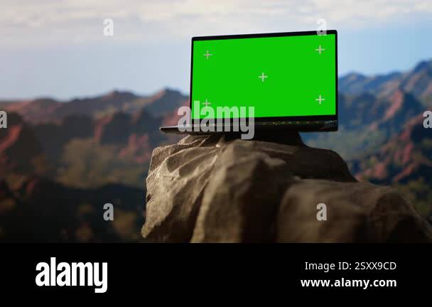 Dramatic rocky mountain landscape with isolated copy space showcases ...