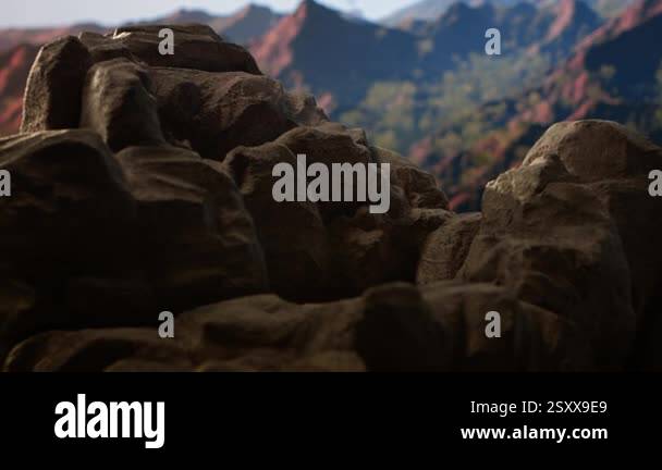 Dramatic alpine landscape featuring rugged rock formations and lush ...
