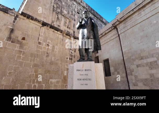 Valletta, Malta 25.11.2024 - Paul Boffa Monument, Maltese politician ...