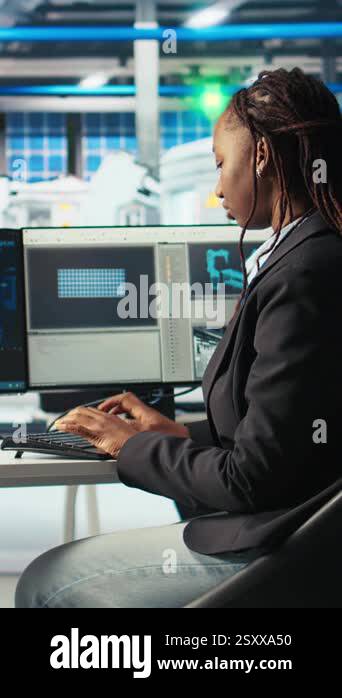 Vertical video System administrator in photovoltaics factory using AI ...