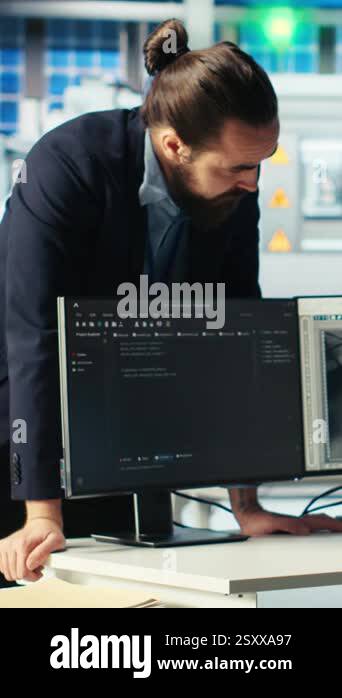 Vertical video Photovoltaics factory system administrator coding ...