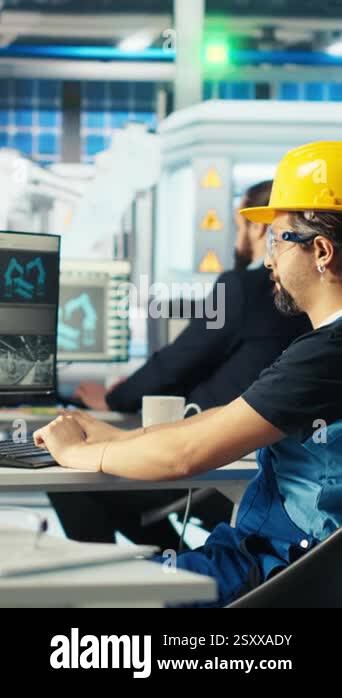 Vertical video Photovoltaics factory specialist building models of ...