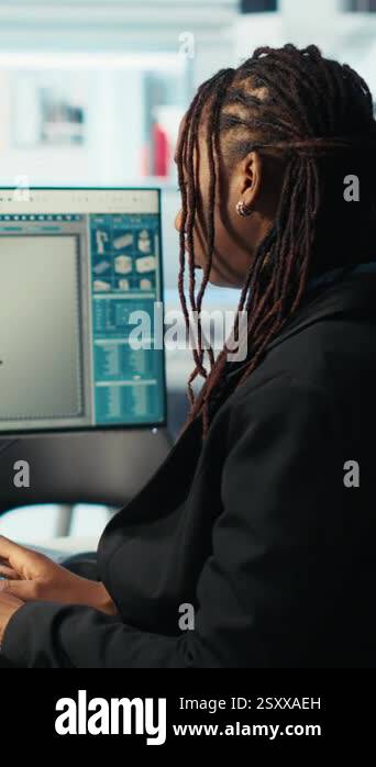 Vertical video Photovoltaics factory programmer analyzing data with machine learning tech ...